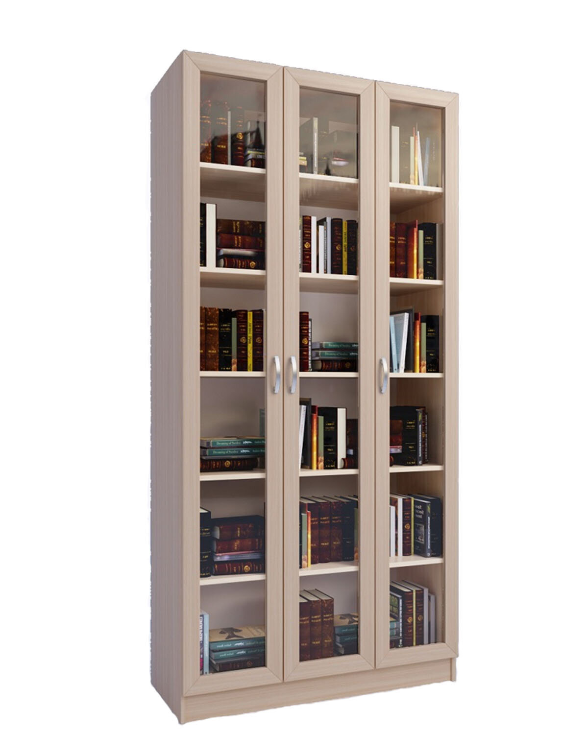 Библиотека книжная 3/1, ЛДСП, рамка МДФ, стекло, состоит из 2 частей