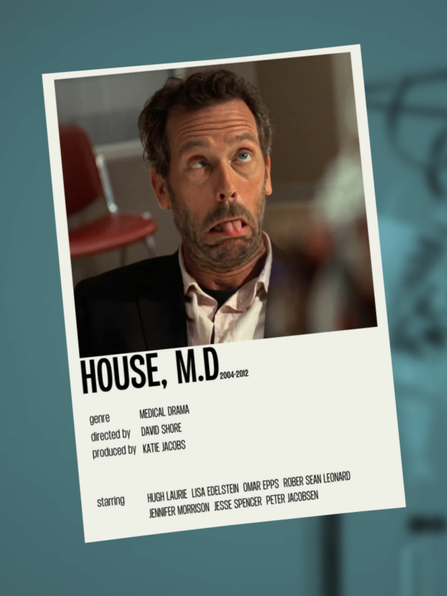 Постер полароид "Доктор Хаус", 29.7х42см, А3, глянцевый