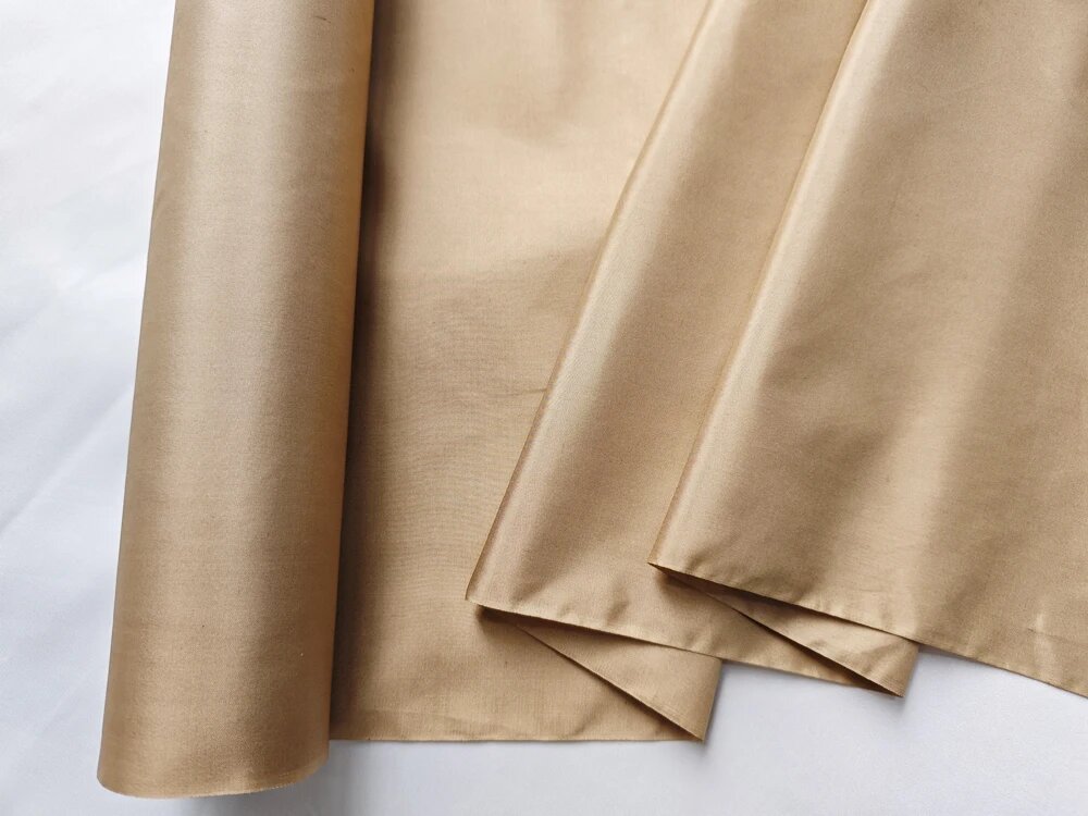 Шелковая тафта FABRIC SHIPPER 100% шелк шириной 1,35 м Бежевый, Color 7 Deep khaki