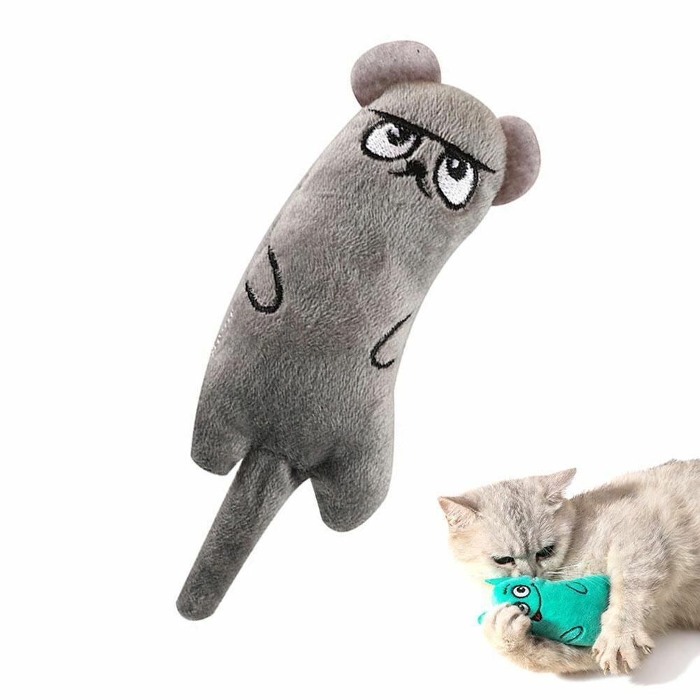 Игрушечная кошка с мультяшным выражением мордочки
