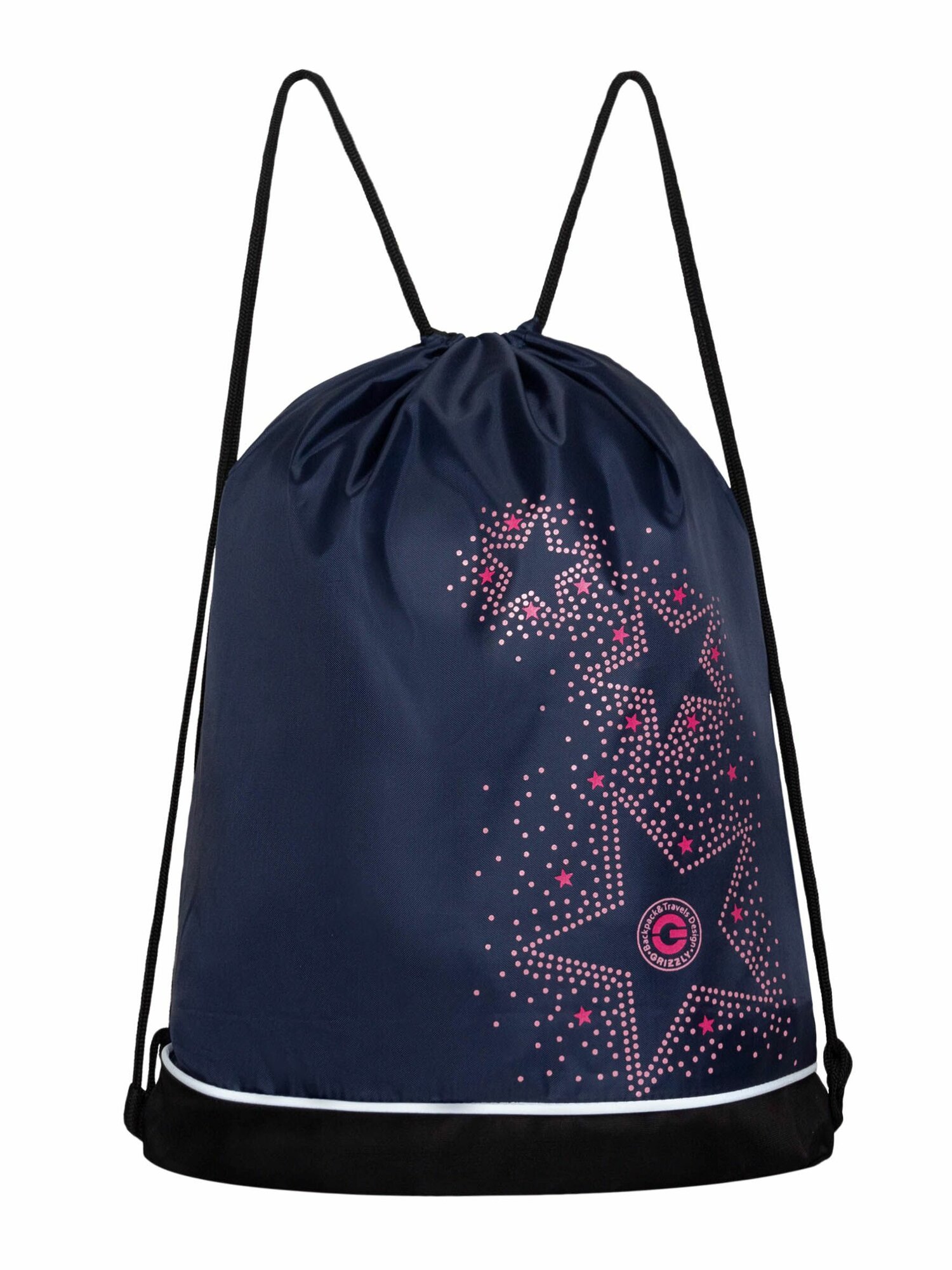 Мешок для обуви GRIZZLY с одним отделением, с боковым карманом, укрепленным дном, для школы, для девочки, OM-50-116