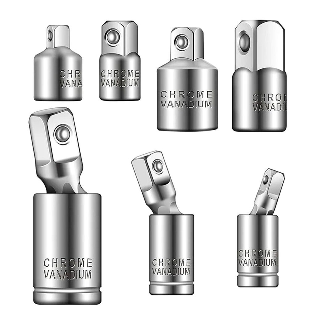 7шт Розеточных Адаптеров и универсального Шарнирного Комплекта Электрического и Механического Инструмента для Гибкого Использования с приводами 1/2 3/8 1/4