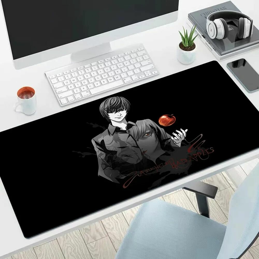 Xxl резиновый нескользящий коврик для мыши anime death note 400x900 мм настольный коврик для компьютерной клавиатуры
