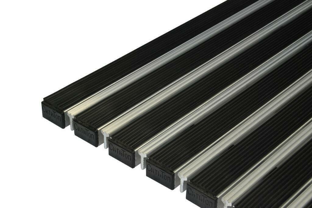 Решетка придверная "Сити" резина+скребок 60 х 40 см СитиТоп, алюминиевая, грязезащитная, коврик от