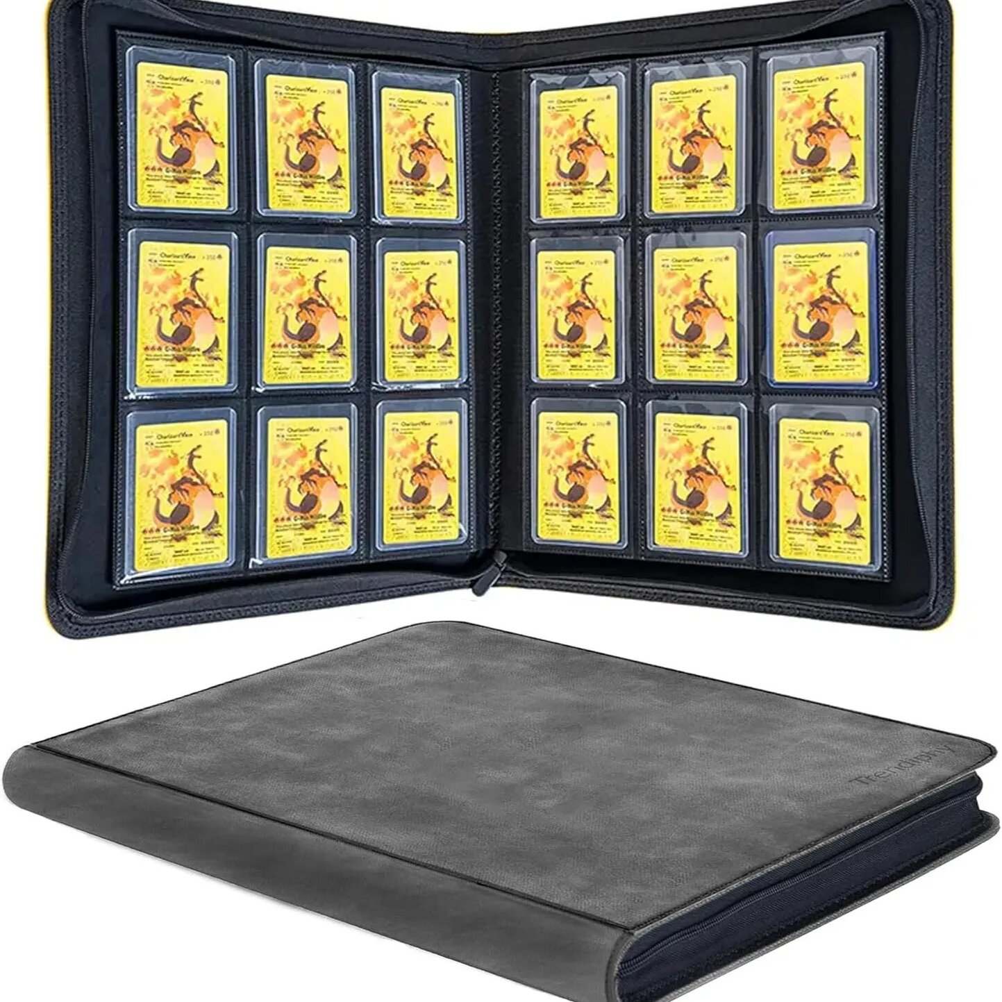 Водонепроницаемый альбом для карт TCG 288 карман Темно-синий, Gray denim pu