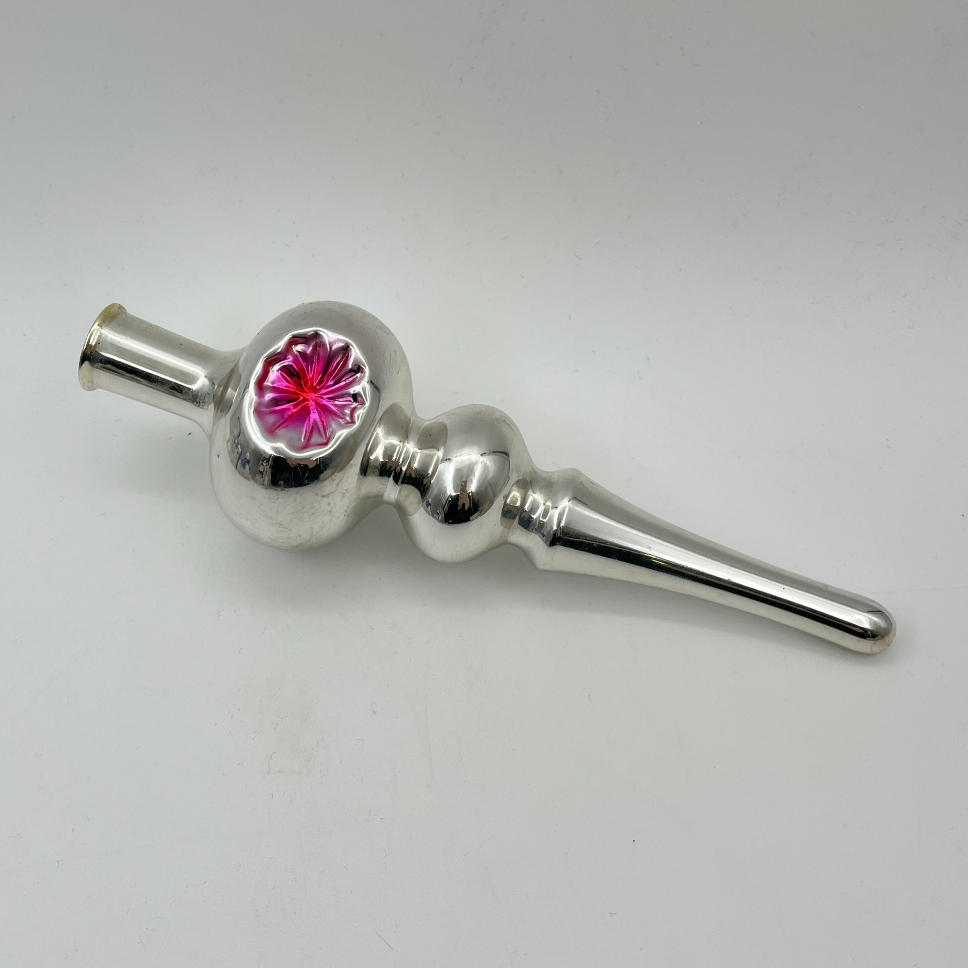 Игрушка елочная "Пика" (навершие/наконечник на елку), стекло, роспись, СССР