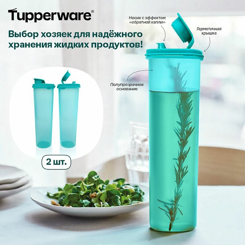 Компактус Организатор (1,1 л) с клапаном, 2 шт. бирюзовые Tupperware