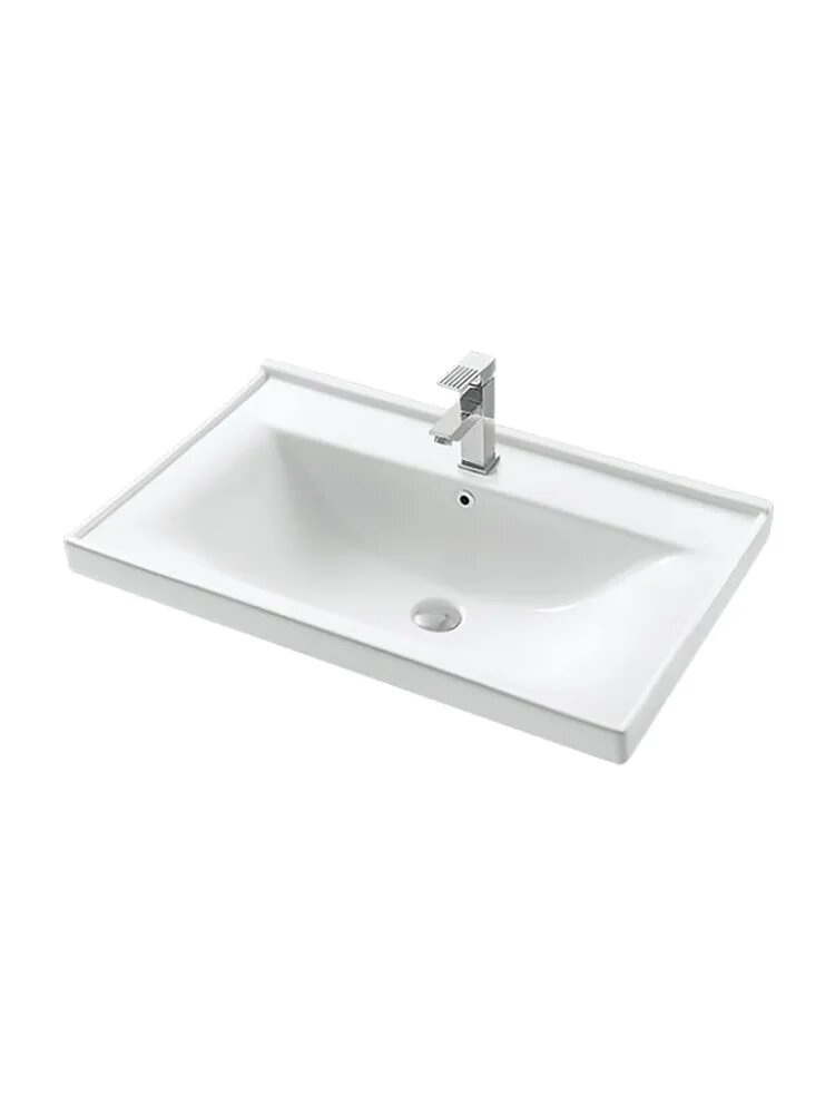 Мебельная раковина TOPPUS Deep 81 фаянсовая, раковина для ванной, белая, прямоугольная