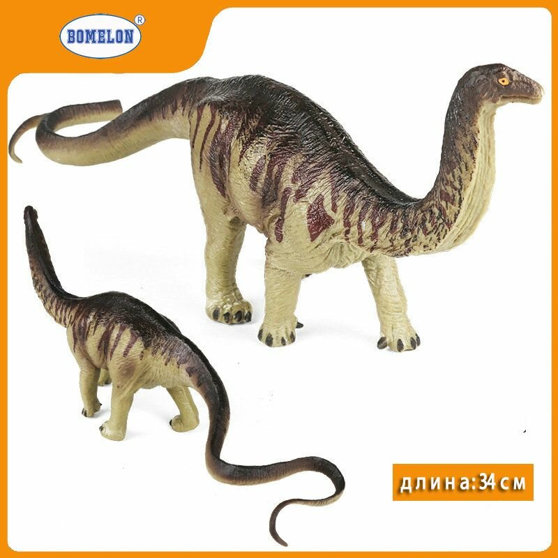 Реалистичные фигурки динозавров, Большой, Фигурка бронтозавра 34 см, Brontosaurus , BOMELON животных, динозавры игрушки для мальчиков