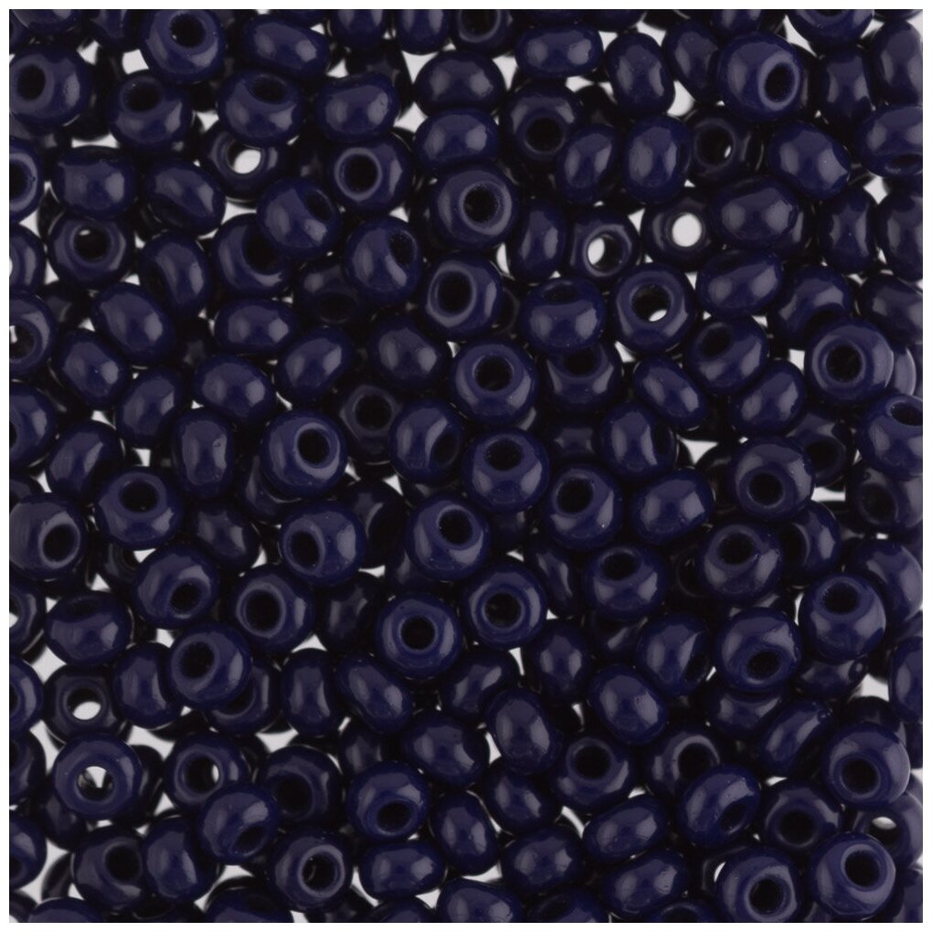 Бисер для рукоделия 50 г Чехия Gamma круглый 5 10/0 2.3 мм E348 сине-черный (33080)