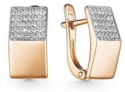 Серьги, золото, 585 проба, фианит