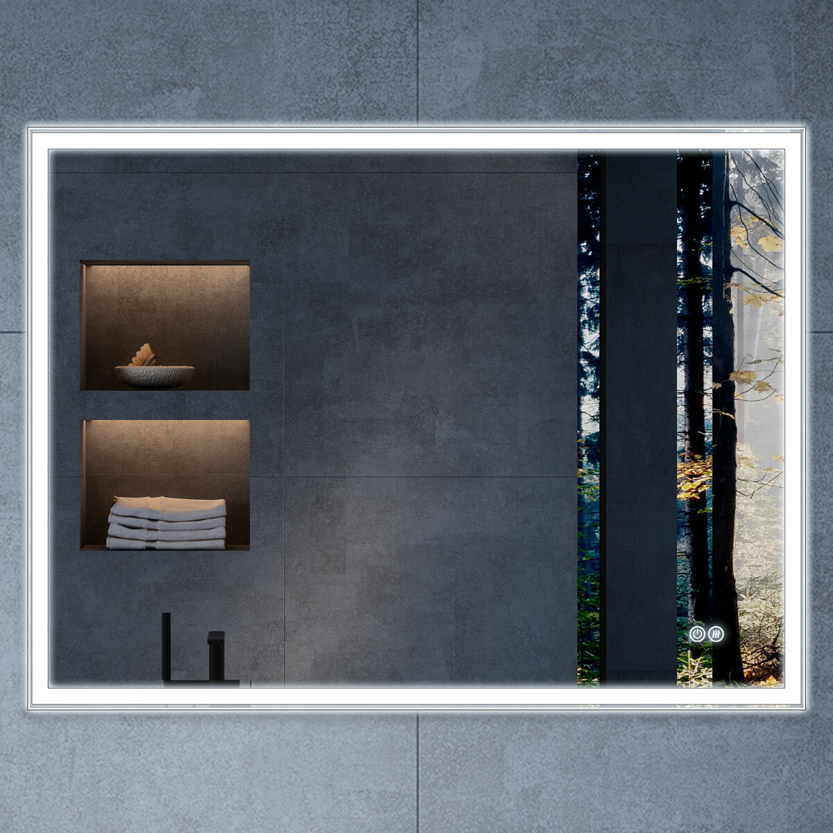 Зеркало Vincea VLM-3VN100-2 (100х80) c сенсорным выключателем и диммером, антизапотевание