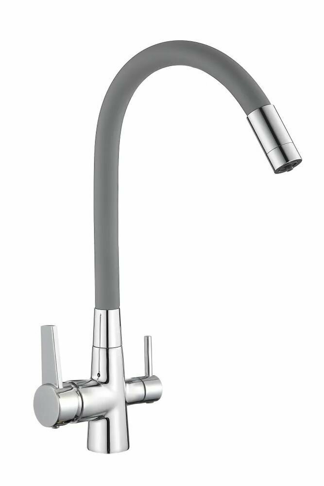 Смеситель для кухни с подключением фильтра питьевой воды с силиконовым изливом из латуни D-Lin