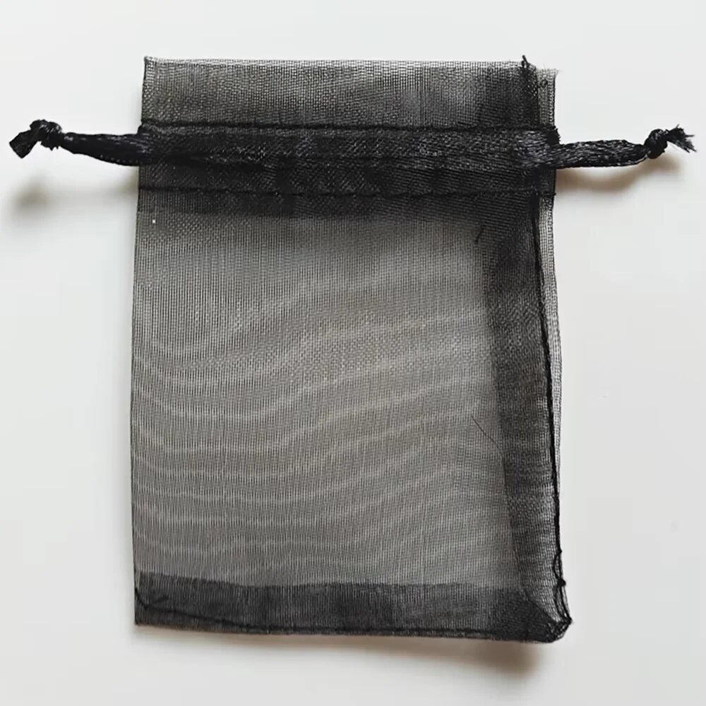 Черные пакеты из органзы 9x12 см, 100 шт.