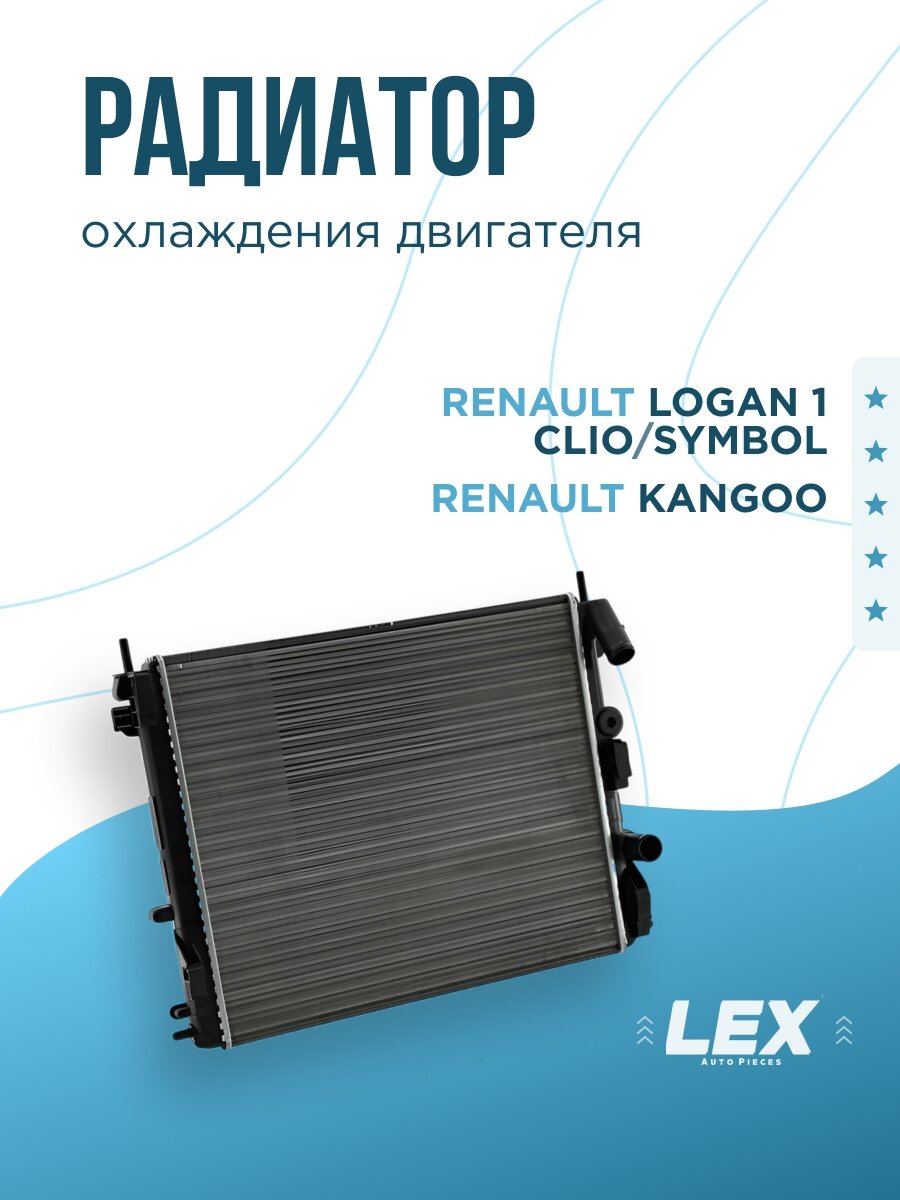 Радиатор охлаждения двигателя RENAULT Logan 1, Clio/Symbol, Kangoo