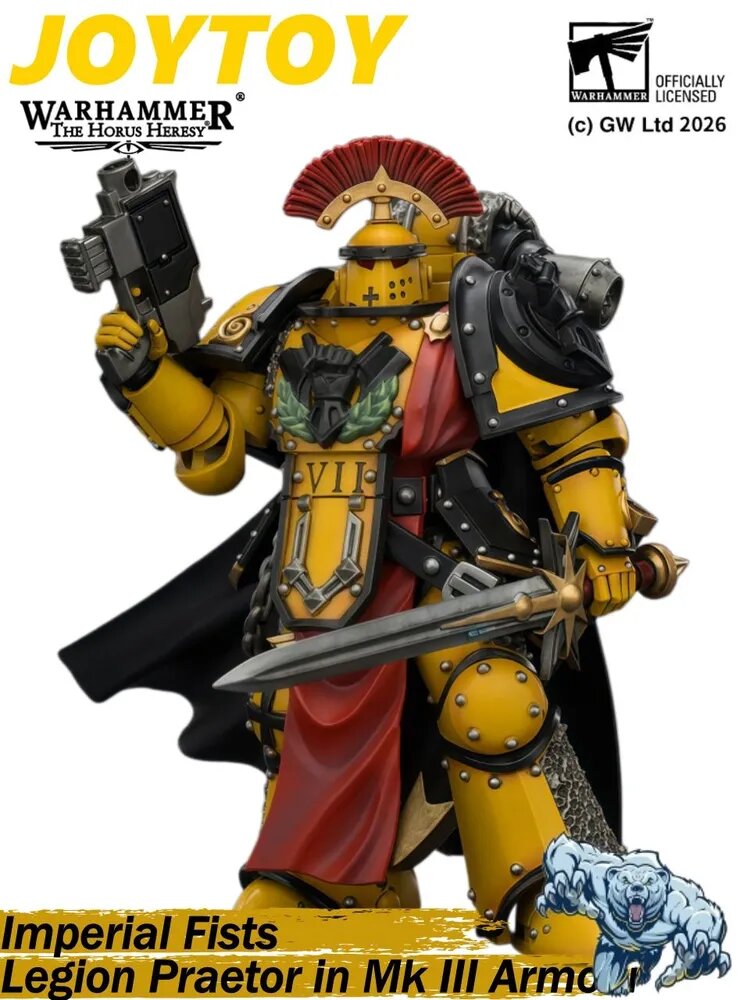 JOYTOY warhammer 30000 Imperial Fists Legion Praetor in Mk III Armour with Power Sword and Bolt Pistol 1/18 nодаpок коллекция игрушек