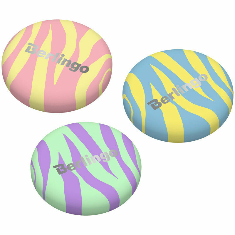 Ластик Berlingo "Zebra" круглый, термопластичная резина, 36*36*11мм, 36 штук, 330167