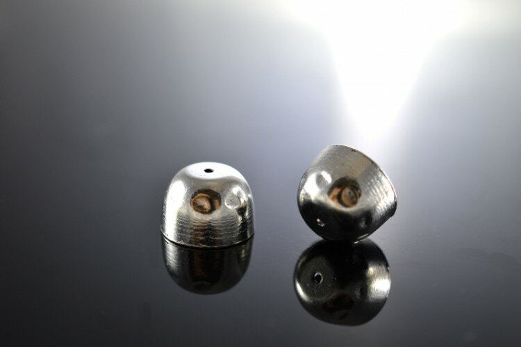 Концевик 14х9мм, внутренний диаметр 11мм, отверстие 1мм, цвет античное серебро, сплав металлов, 01-012, 2шт