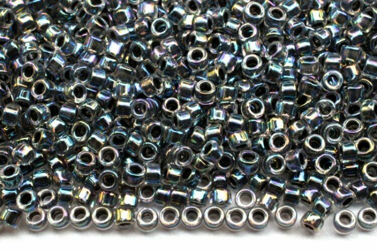 Бисер японский TOHO Treasure цилиндрический 11/0 #0783 хрусталь/серый радужный, окрашенный изнутри, 5 грамм