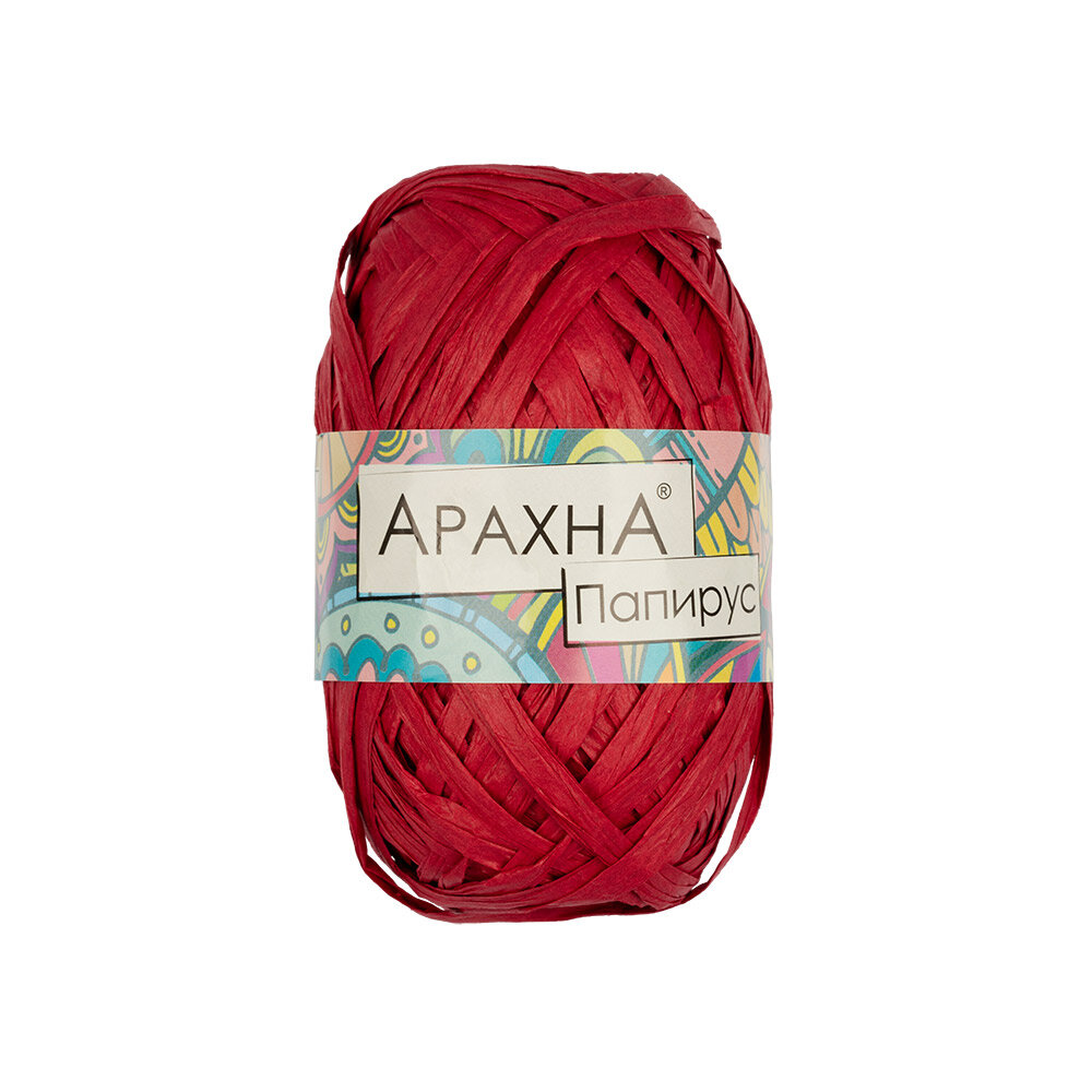 Пряжа ARACHNA "PAPYRUS" 100% целлюлоза 40 г ± 3 г 50 м №02 красный