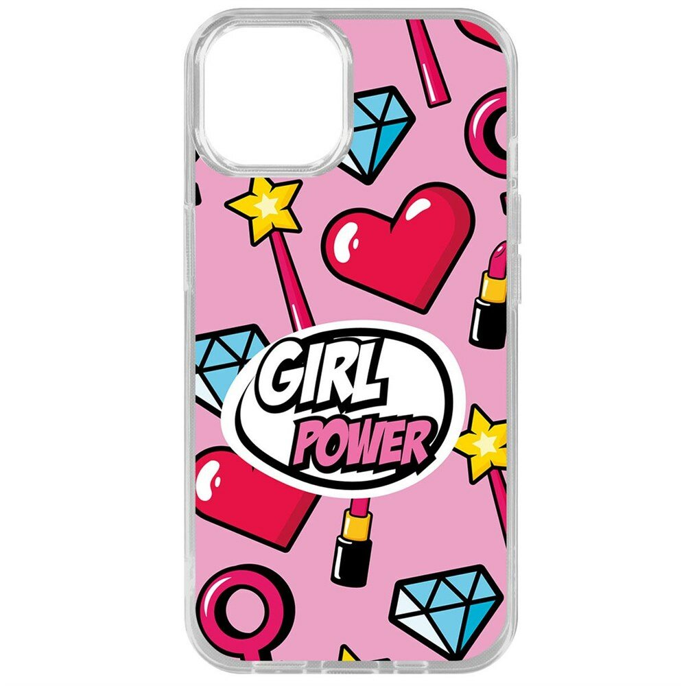 Чехол-накладка Krutoff Clear Case Girl Power для iPhone 15