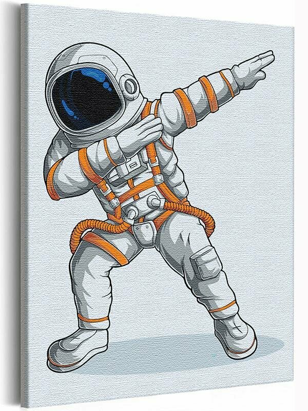 Космонавт / Танец Раскраска картина по номерам на холсте с неоновой краской 30х40