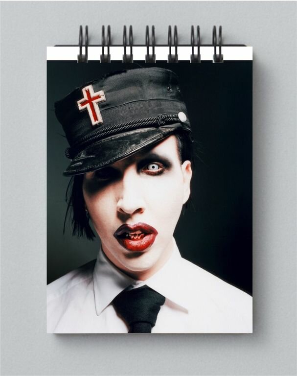 Блокнот Marilyn Manson, Мэрилин Мэнсон №3, Размер А5, - 15 на 21 см