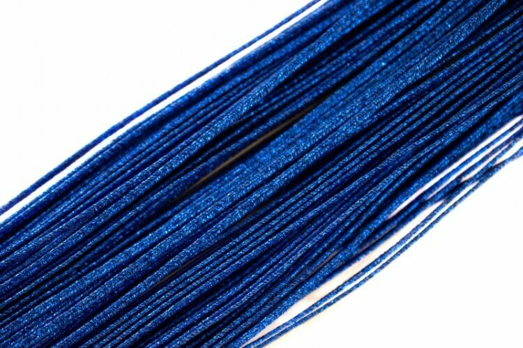 Шнур сутажный 1,9мм, цвет васильковый темный №735171 с метанитью, 1 метр