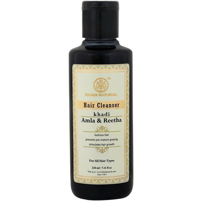 Шампунь для волос Амла и Ритха марки Кхади (Amla and Reetha shampoo Khadi), 210 мл