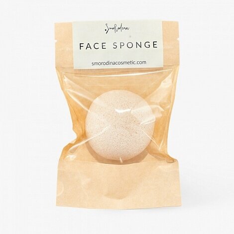 Спонж конжаковый для умывания "White natural" SmoRodina