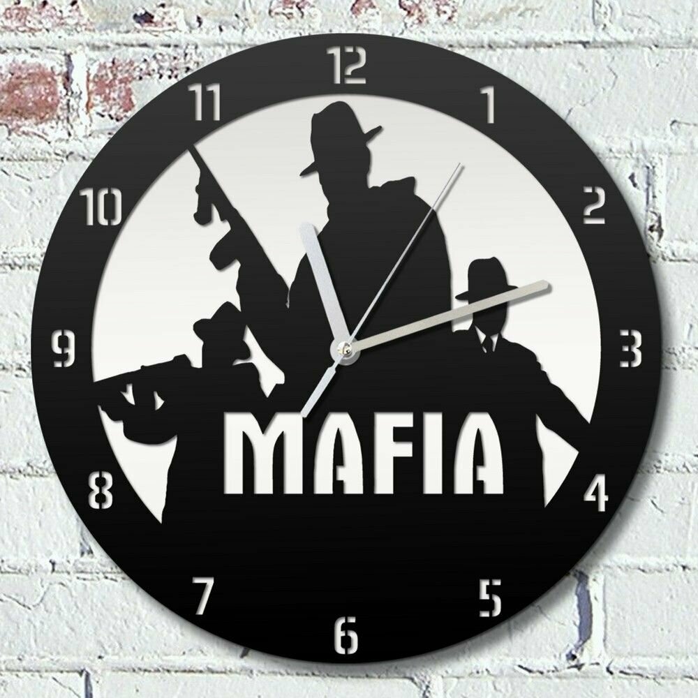 Настенные деревянные бесшумные часы Игры Mafia 3 - 2364
