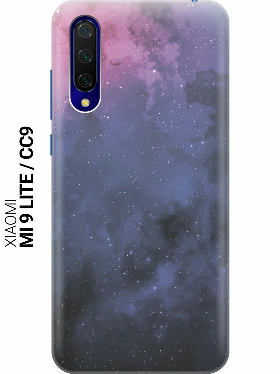 Силиконовый чехол на Xiaomi Mi 9 Lite, CC9, Сяоми Ми 9 Лайт, Ми СС9 с принтом "Звездное зарево"