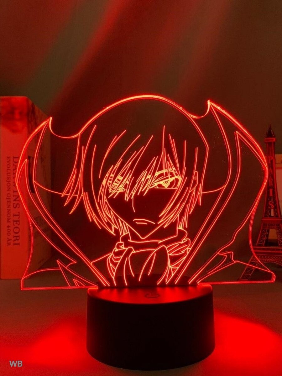 Ночник Аниме Код Гиас - Anime Code Geass. Подарок фанату аниме и манги — декор в комнату с любимыми персонажами, в стиле отаку и японской анимации.