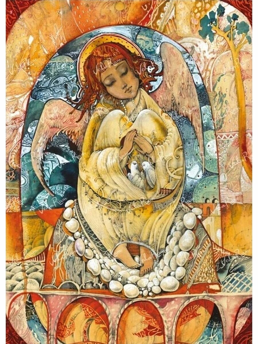 Картина-медитация на ткани с бамбуковыми палочками, габардин