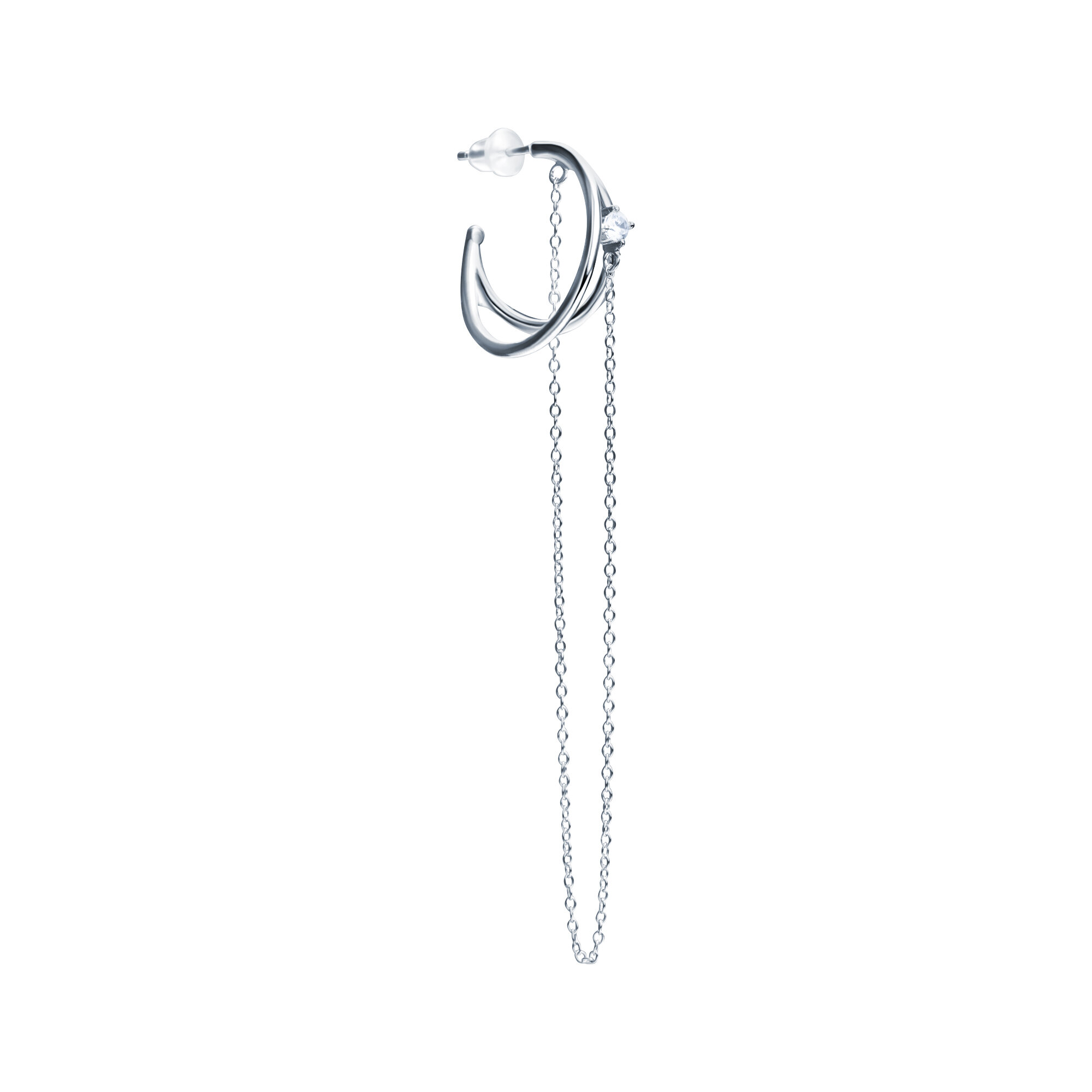 Серьги ELEMENT47, серебро, 925 проба, фианит