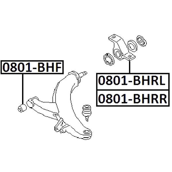 ASVA 0801-BHF (20201AA000 / 20201AA070) сайлентблок переднего рычага передний