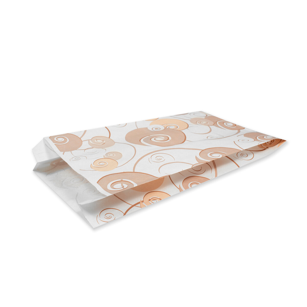 Пакет бумажный 170х70х300мм "Круговой орнамент" белый ОДП-40г плоское дно уп/100шт