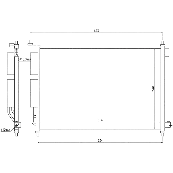 STELLOX 10-45224-SX (1045224_SX / 91100AX800 / 92100-1FA0A) радиатор кондиционера