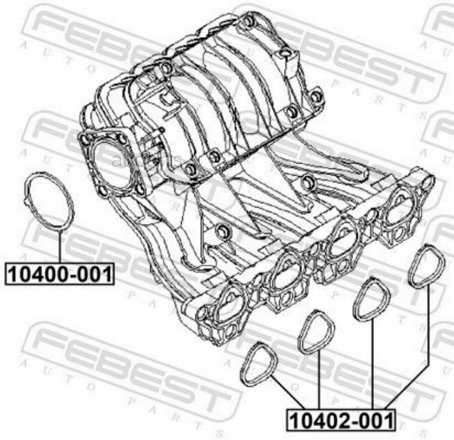 FEBEST 10402-001 прокладка впускного коллектора CHEVROLET AVEO 2009-2017 [EU]