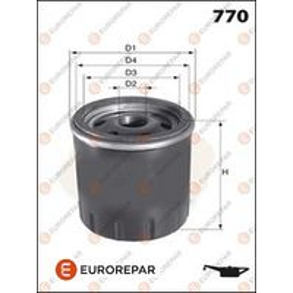 EUROREPAR E149132 фильтр масл. Renault (Рено) 19 1.8i 135ch (99kw) - f7p704 1988 =