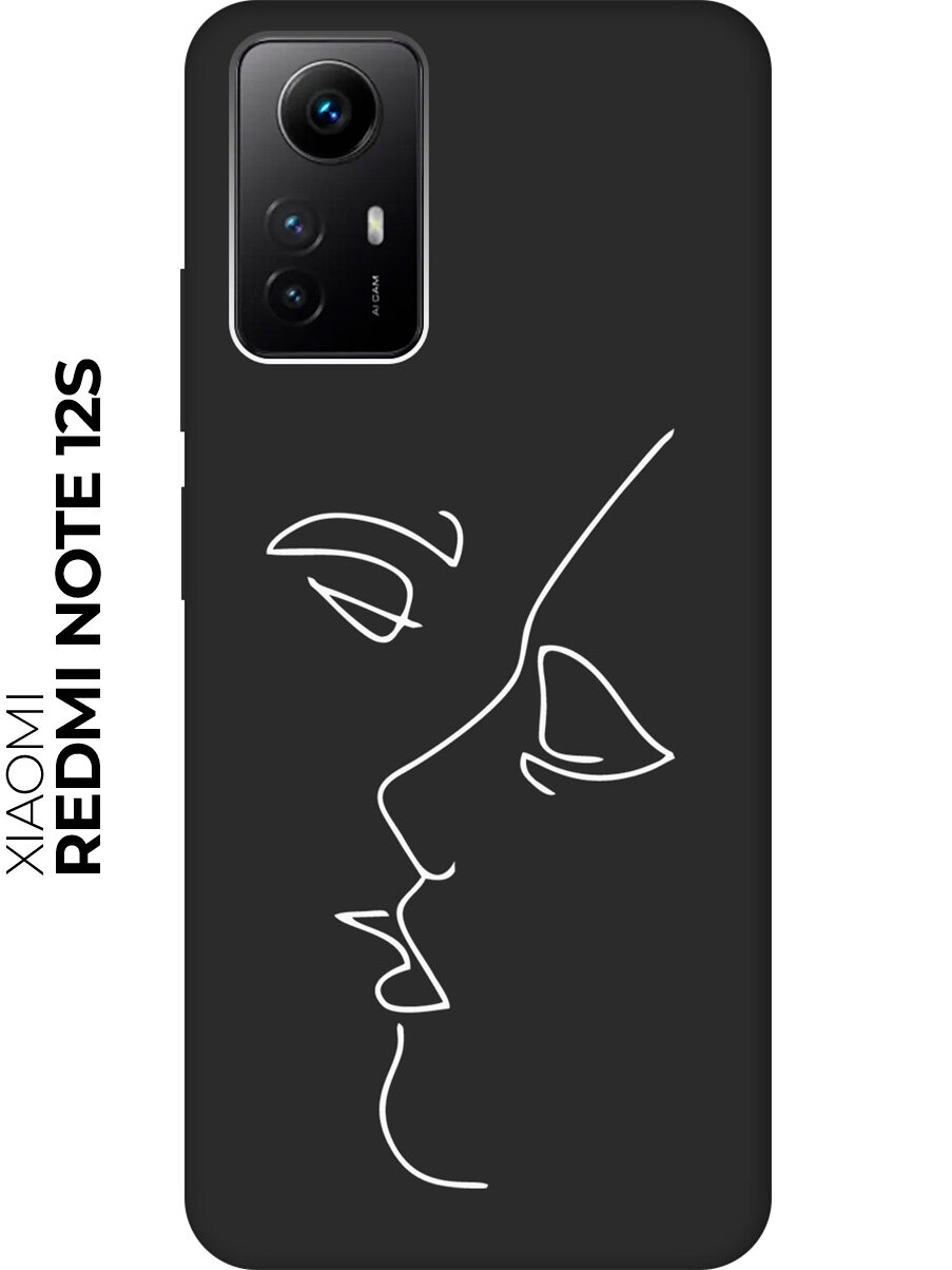 Силиконовый чехол на Xiaomi Redmi Note 12s / Сяоми Редми Ноут 12с с рисунком "Faces W" Soft Touch черный
