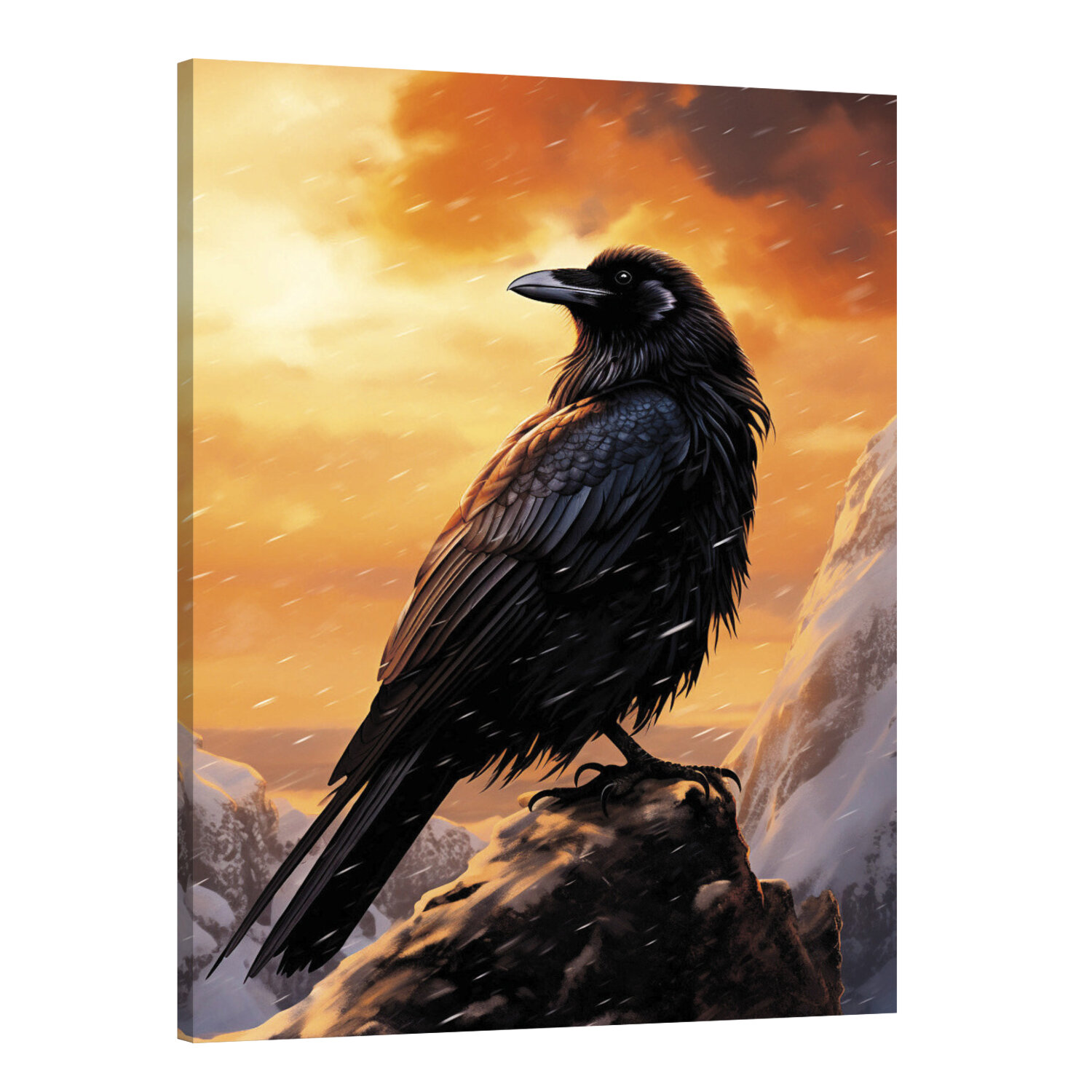 Интерьерная картина 50х70 "Портрет ворона"