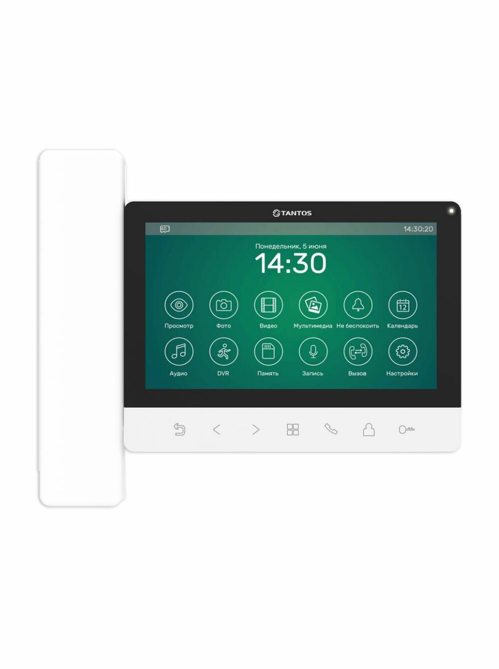 Tantos LOKI HD SE (белый) монитор видеодомофона FullHD может использоваться как с трубкой так и в режиме hands free