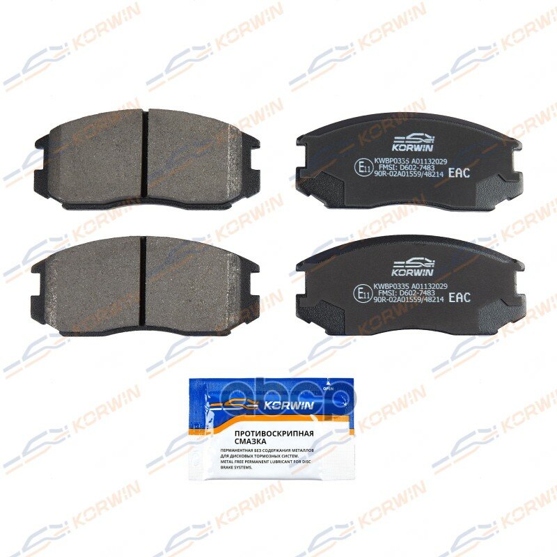 Колодки тормозные перед. Mitsubishi Colt III-V 88-04/Lancer V-VII 88-03 KORWIN арт. KWBP0335