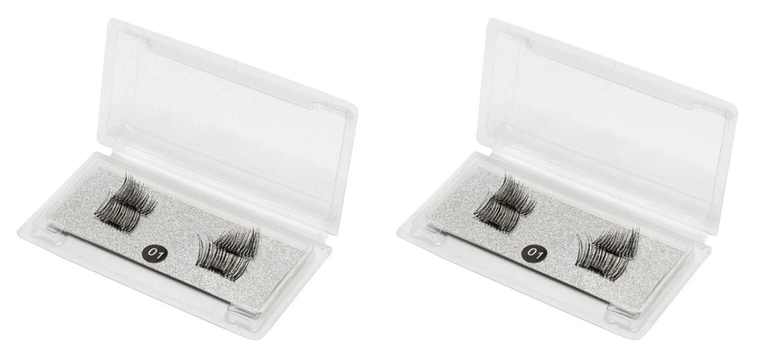 Магнитные накладные ресницы Nail Art на одном магните 01, 2 упаковки