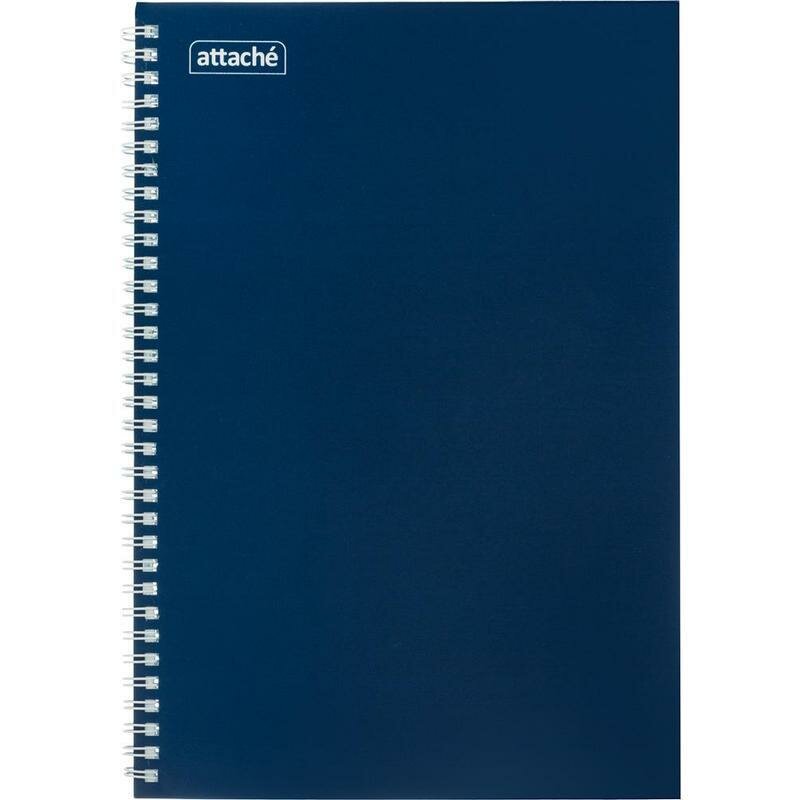 Бизнес-тетрадь Attache A4 80 листов синяя в клетку на спирали (205x292 мм)
