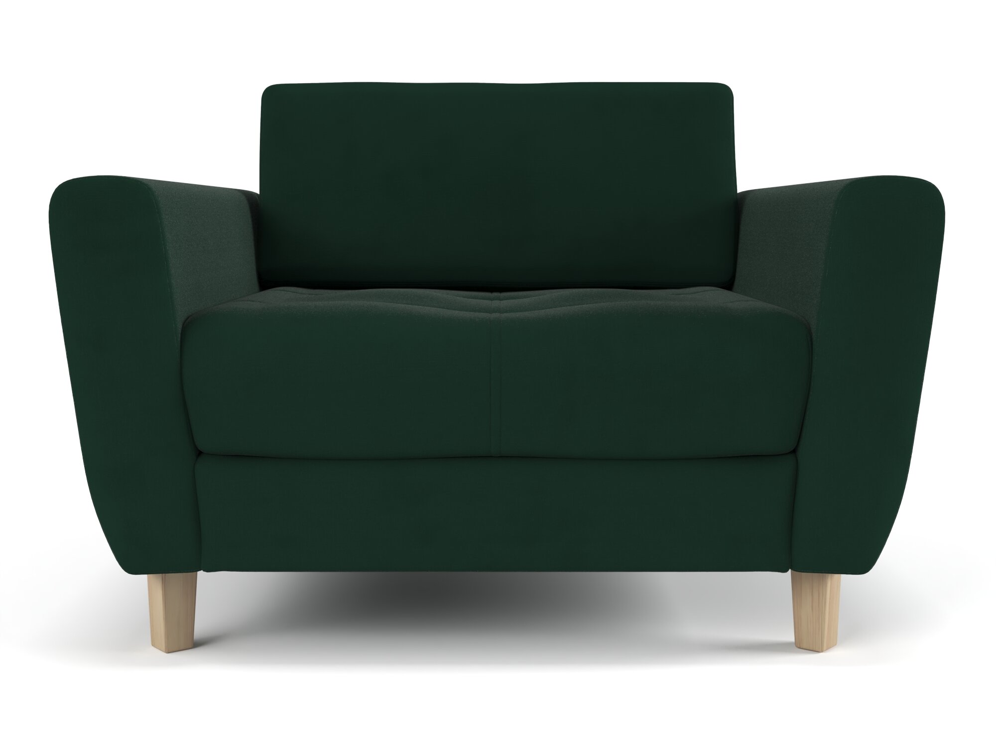 Мягкое кресло Soft Element Герберт Green, темно-зеленое, велюр, деревянные ножки, современный стиль скандинавский лофт