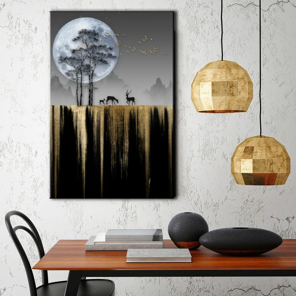 Картина для интерьера на холсте "Полнолуние" 40х60 см