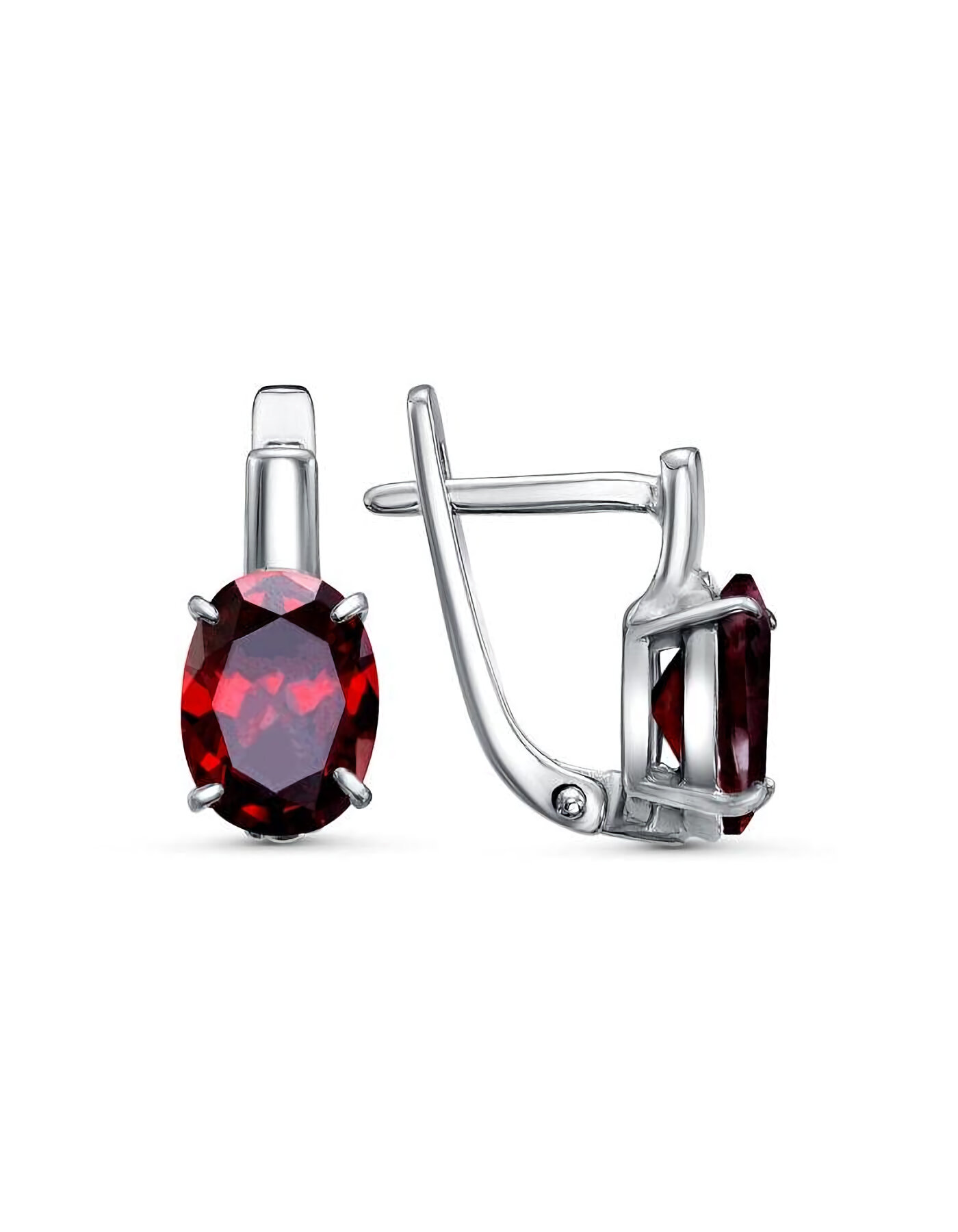 Серьги, серебро, 925 проба, родирование, фианит