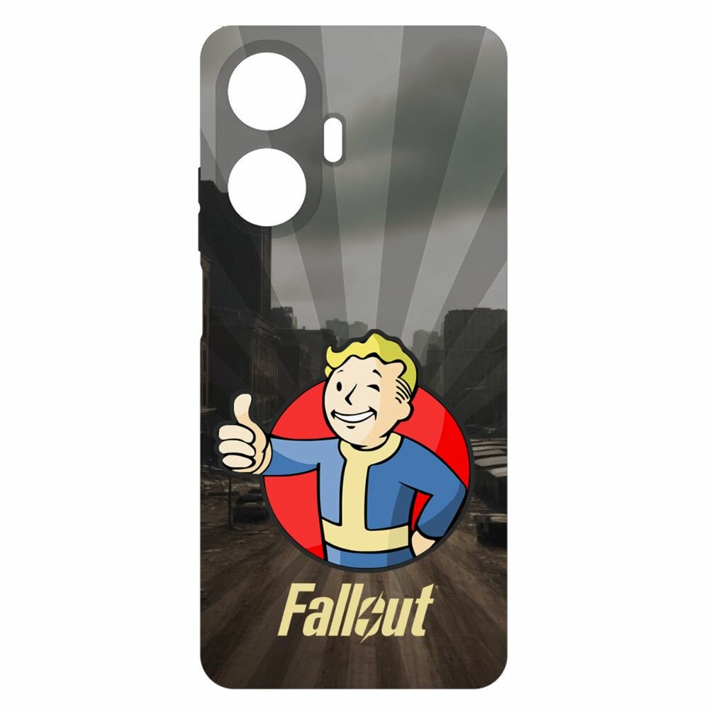 Чехол-накладка Krutoff Soft Case Фоллаут (Fallout) - Волт-бой для Realme C55 черный